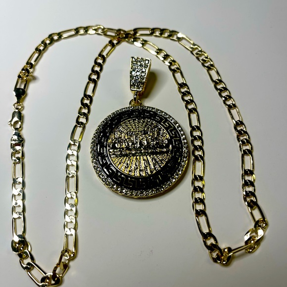 Jewelry | 24 Inch Chain With Last Supper Pendant 14k Gold Plated | Poshmark